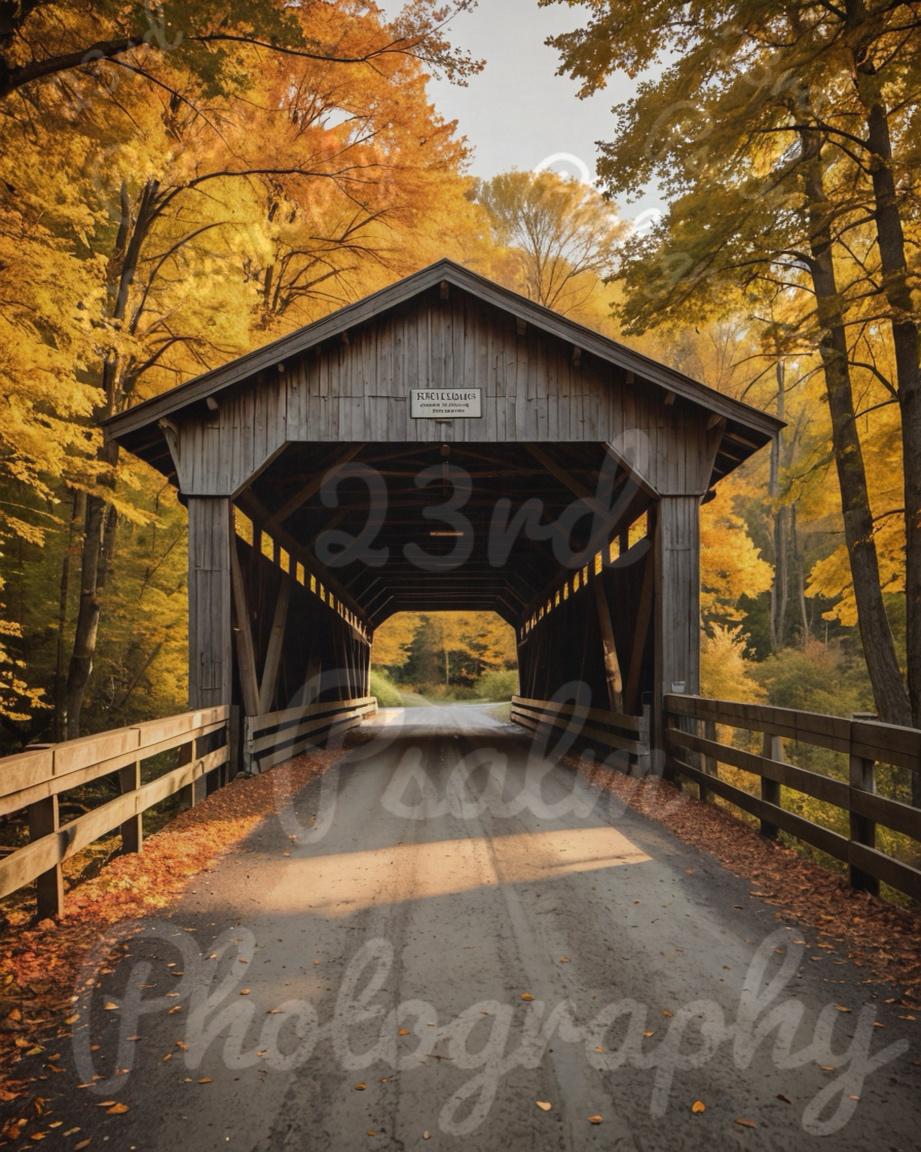 Covered Bridge Digital Backdrop - Etsy