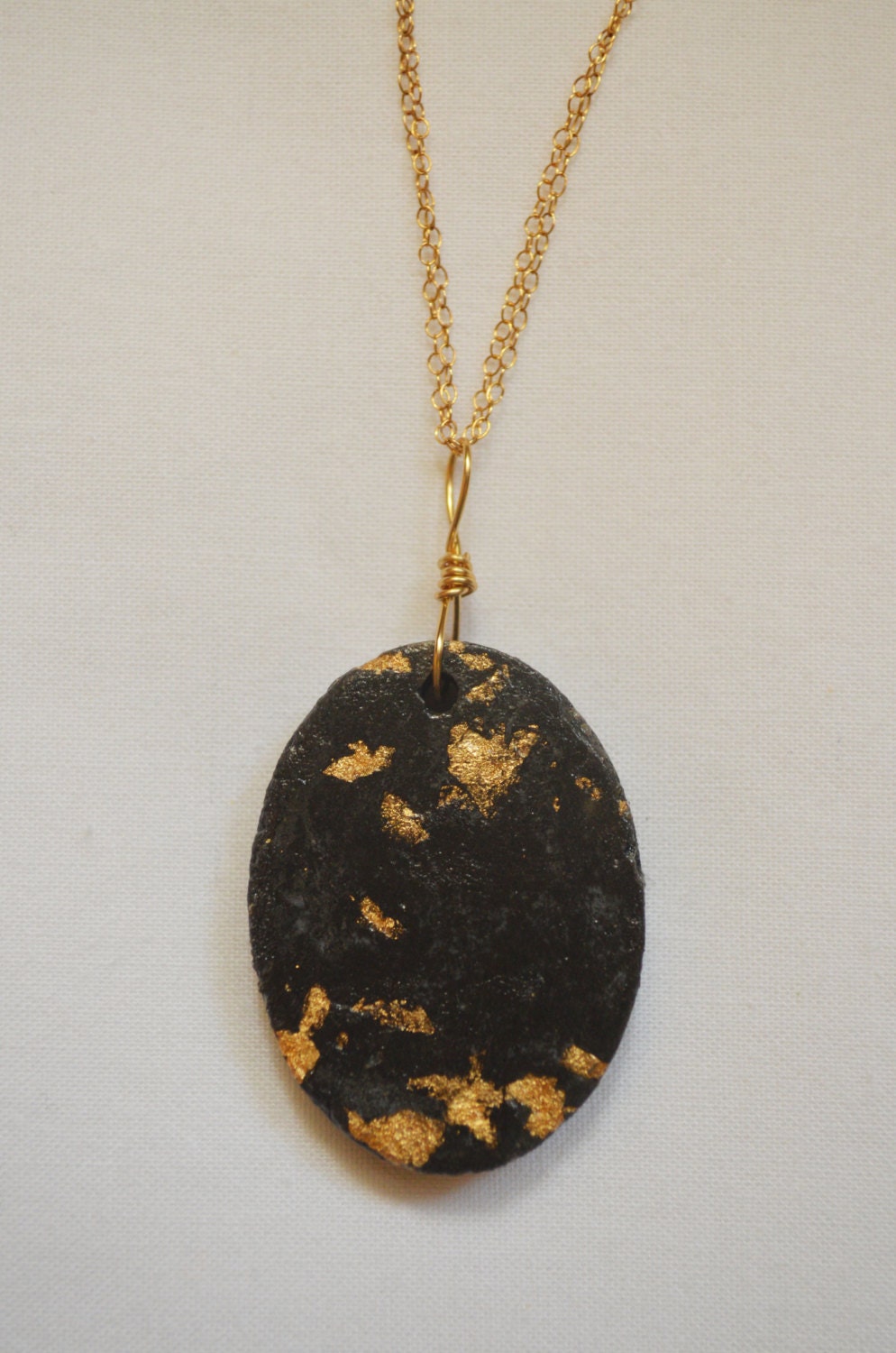 Concrete Necklace, Cement Necklace, Cement With Gold Leafing, Modern ...