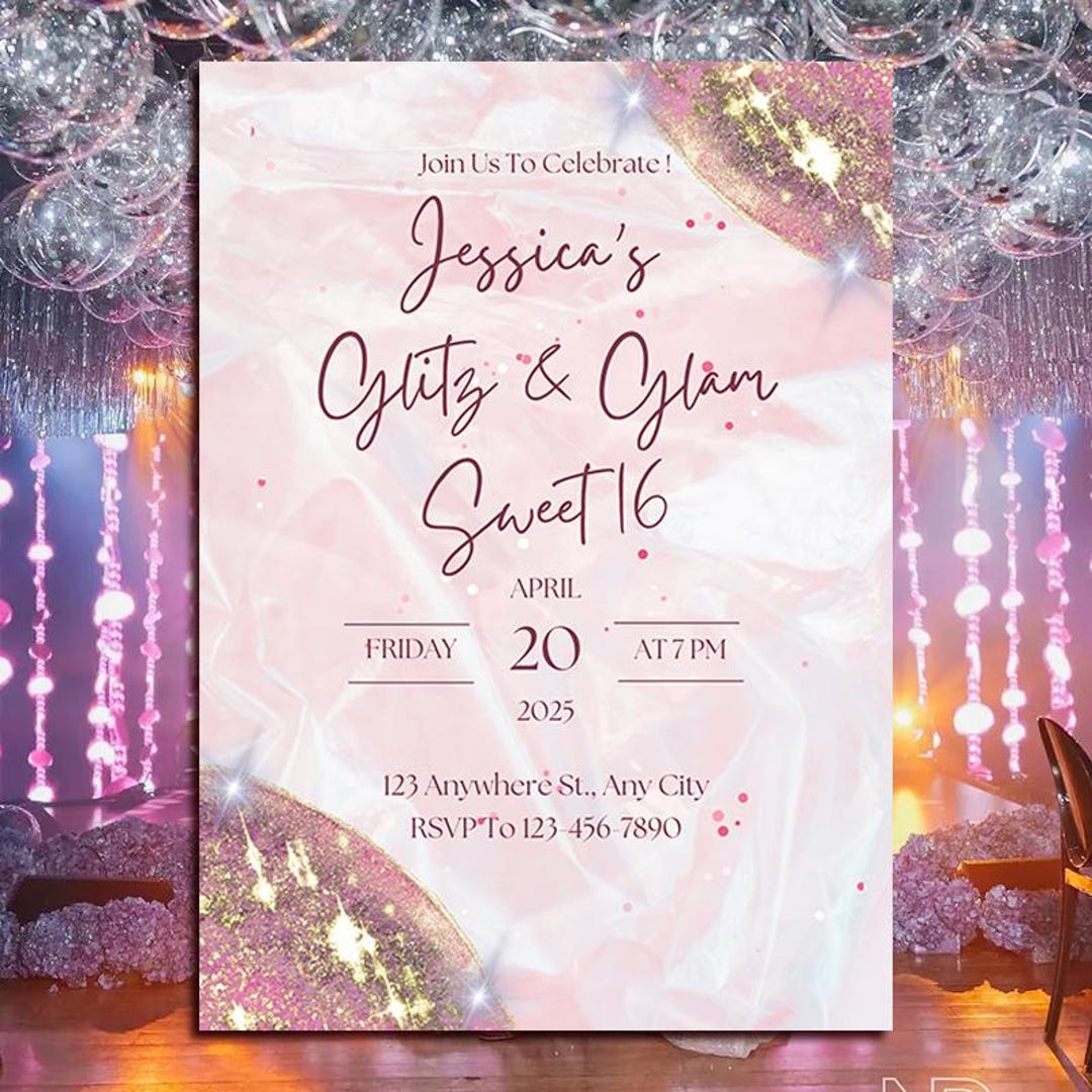 Editable Sweet 16 Invitation, Sweet 16 Party Invitation - Etsy