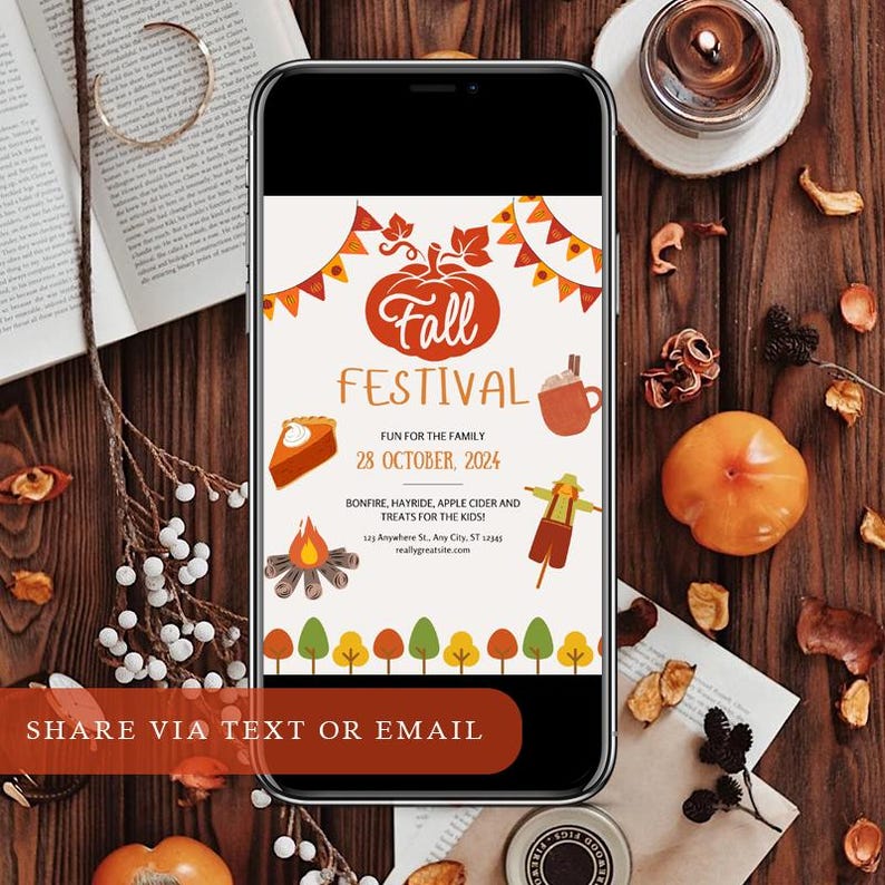 Editable Fall Festival Invitation | Harvest Party Invite (canva ...