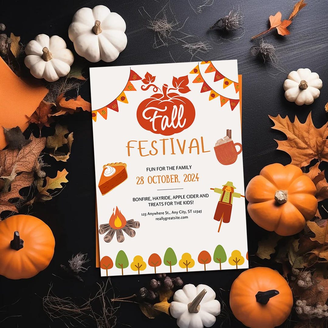 Editable Fall Festival Invitation | Harvest Party Invite (canva ...