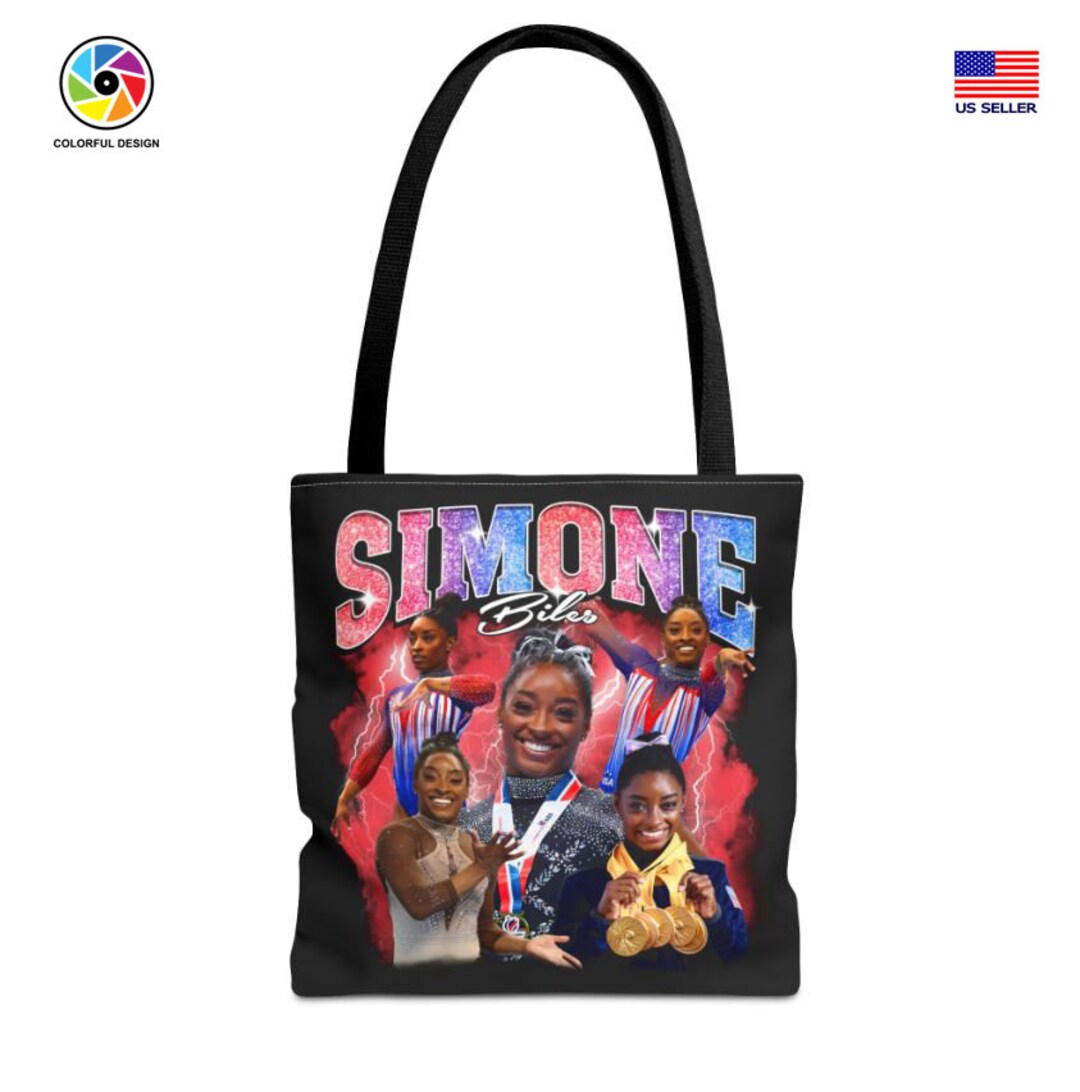 Simone Biles Bootleg Tote Bag, Gymnast Atlet Vintage Graphic Bag ...