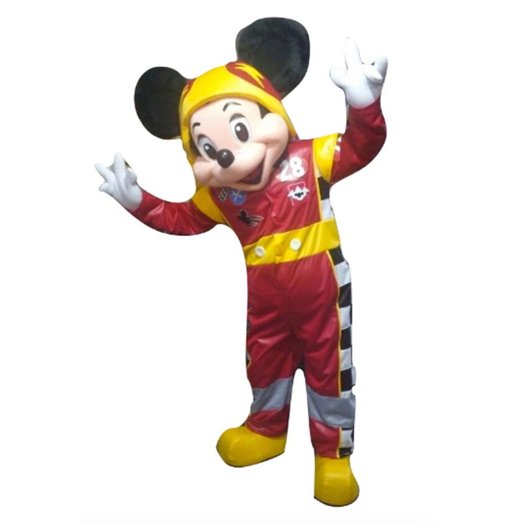Mickey Mouse Racer Mascot Costume Adult Halloween Party Cosplay Dress ...