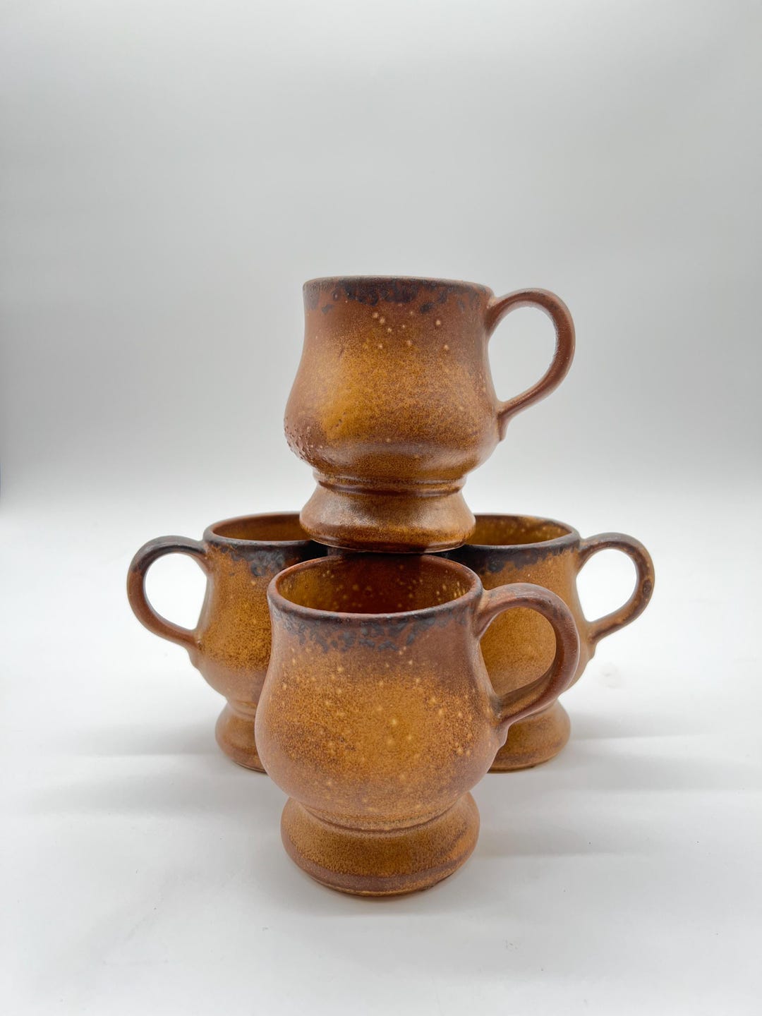 Vintage Mccoy Pottery Canyon Mesa Barrel Mugs Set of 4 Rustic Desert ...