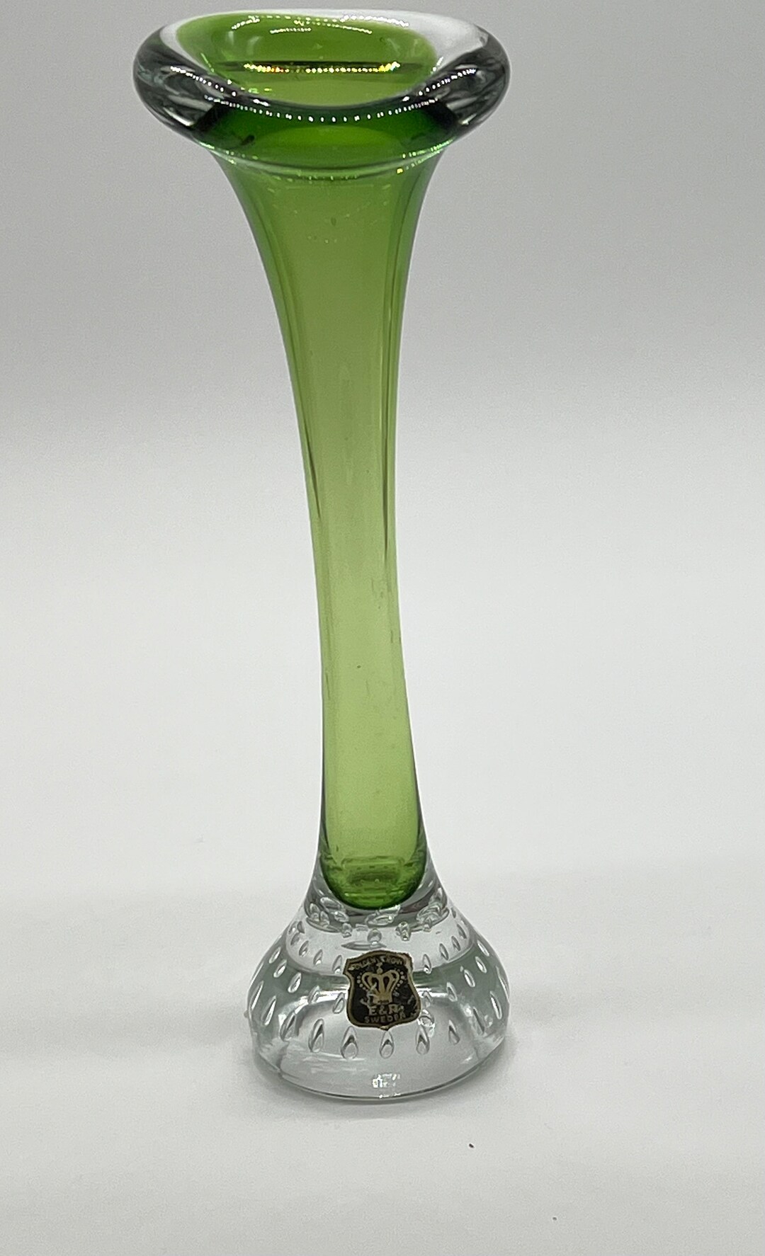 Vintage Aseda Dog Bone Vase in Green With Bubble Base With Exported ...