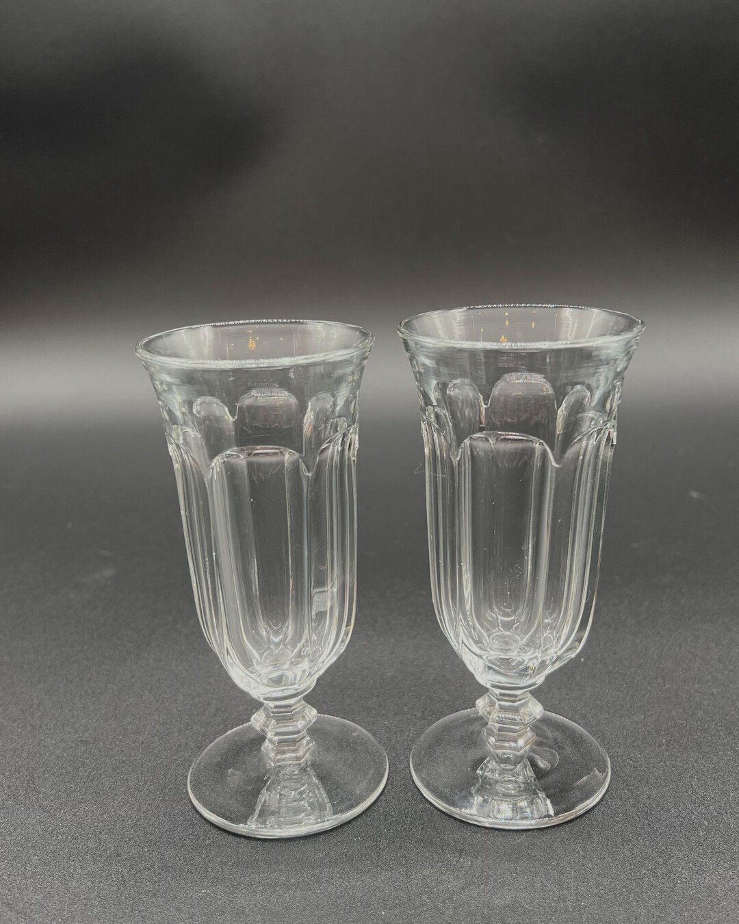 Vintage Heisey Colonial Paneled Juice Glasses - Set of 2 Diamond H Mark ...