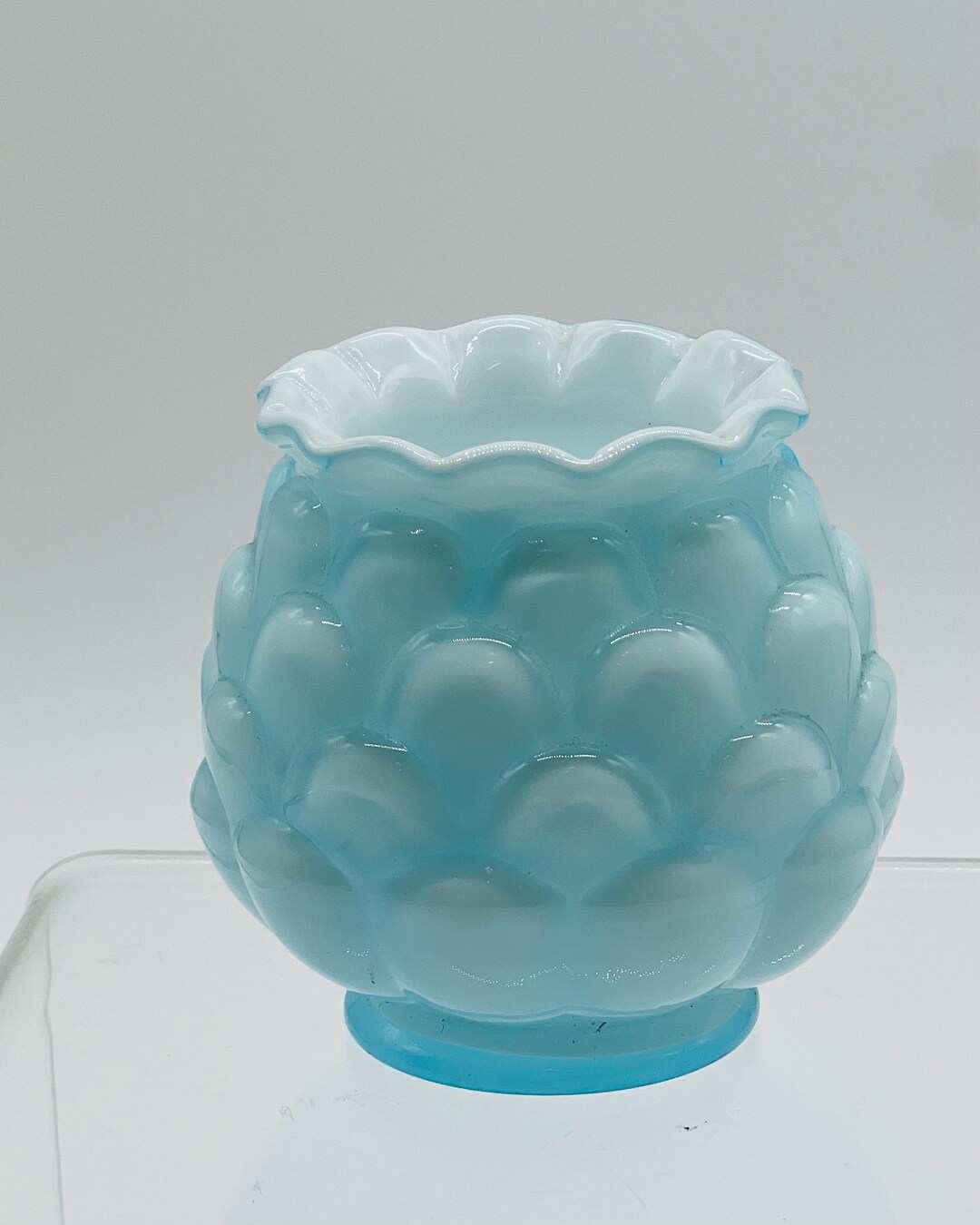 Fenton Jacqueline Powder Blue Overlay Pansy Vase No 9510. - Etsy