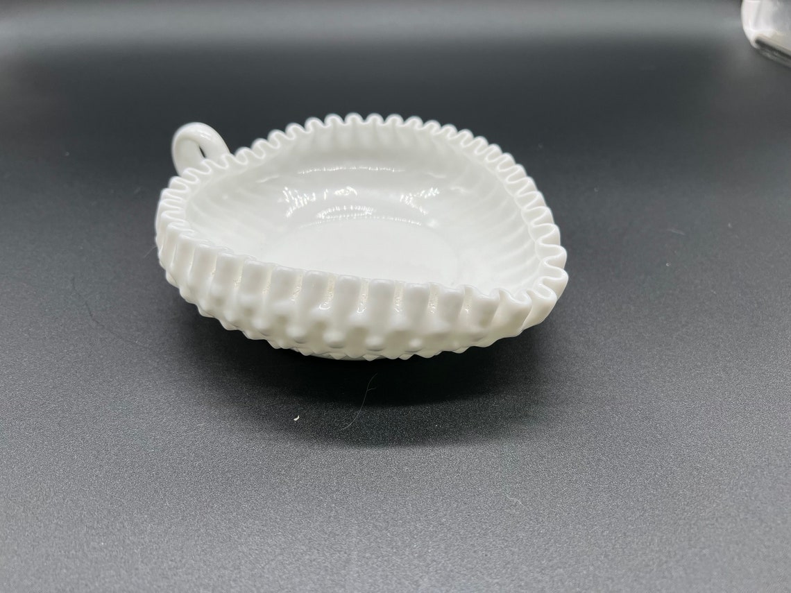 Fenton Hobnail Milk Glass Heart Shaped Nappy or Dish. Pre-logo 1950s - Etsy