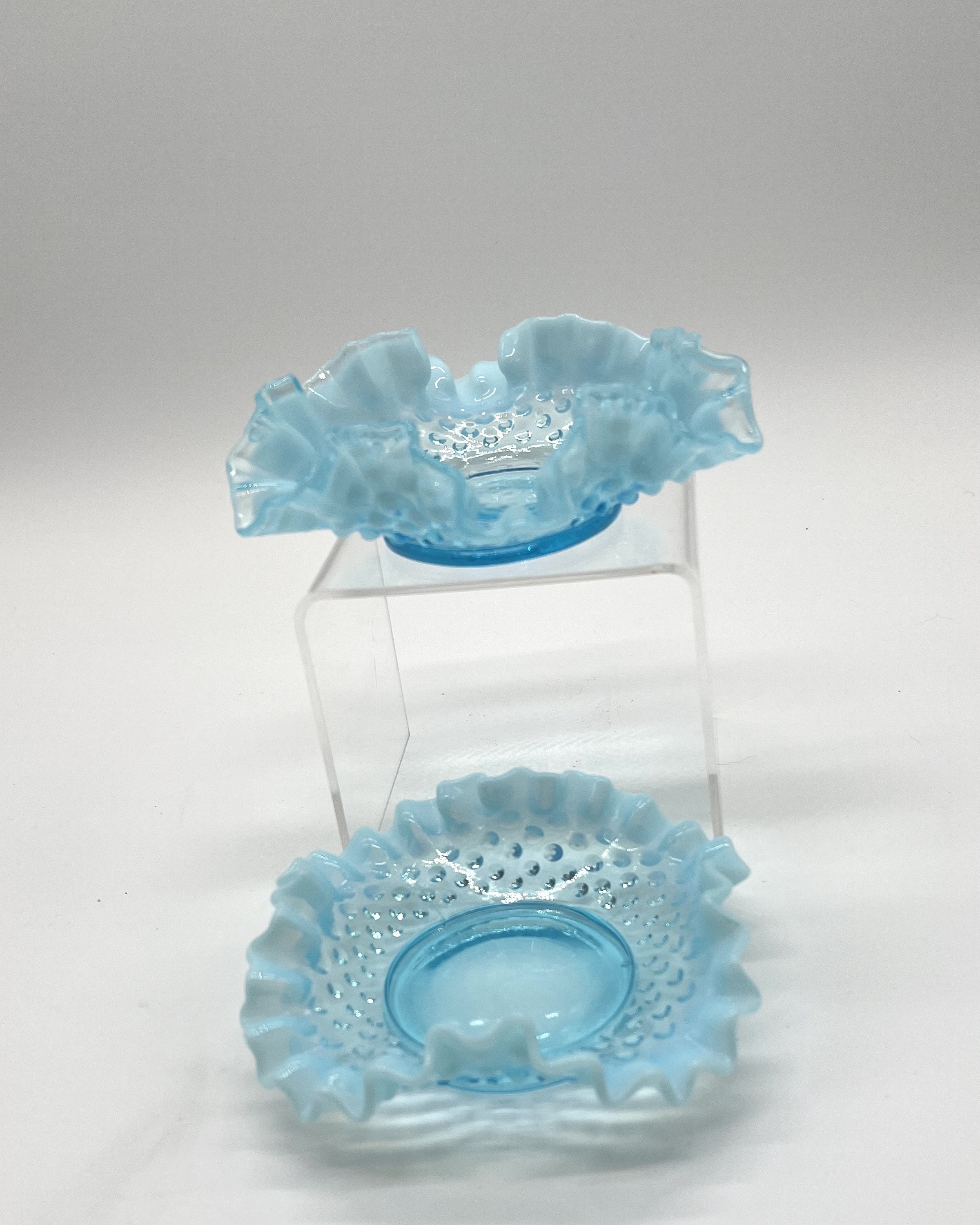 Vintage 1940s Fenton Blue Opalescent Hobnail Bonbons - Pre-logo - Etsy