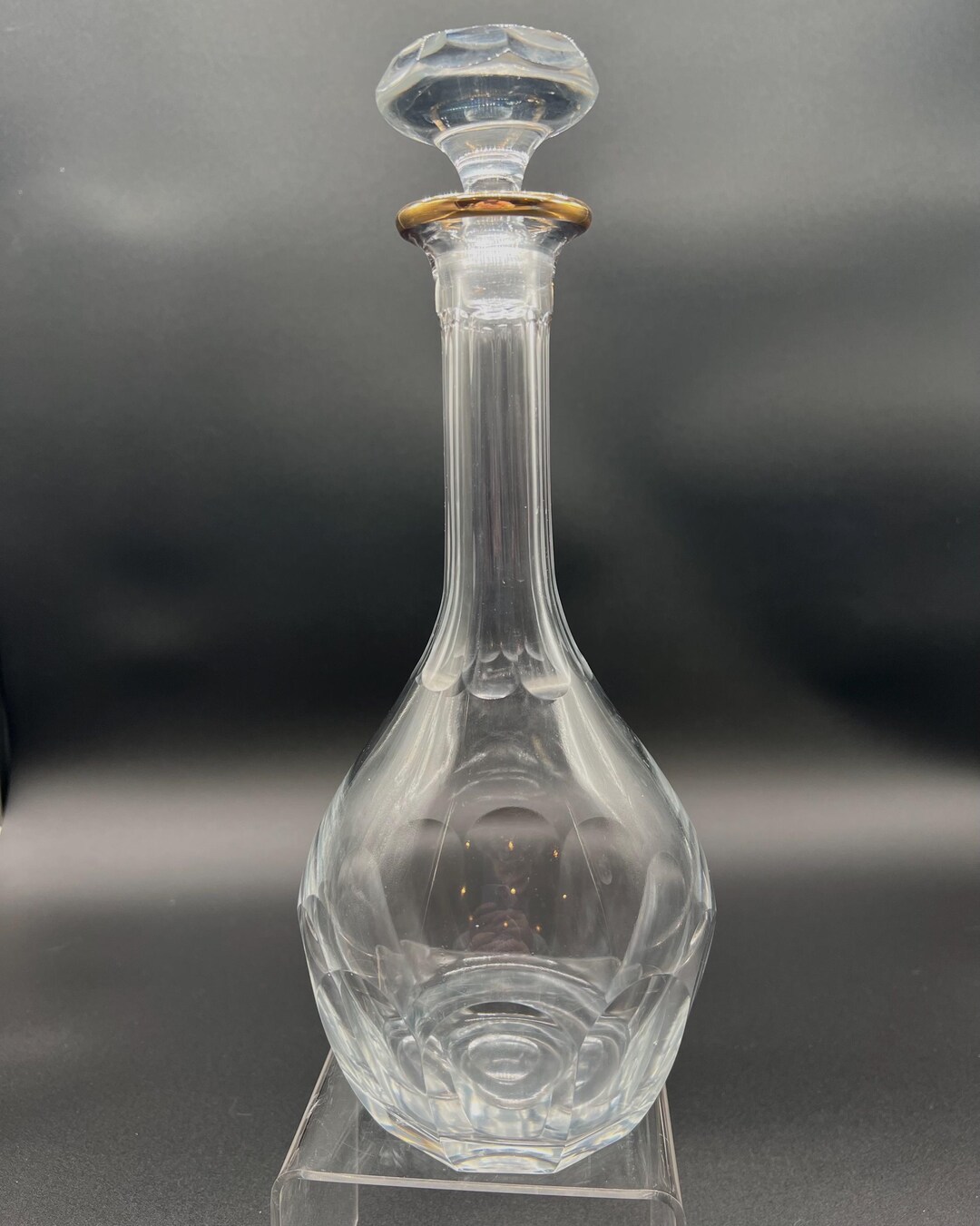Antique Moser Pope Collection Cut Crystal Wine Carafe With 24 Kt Gold ...