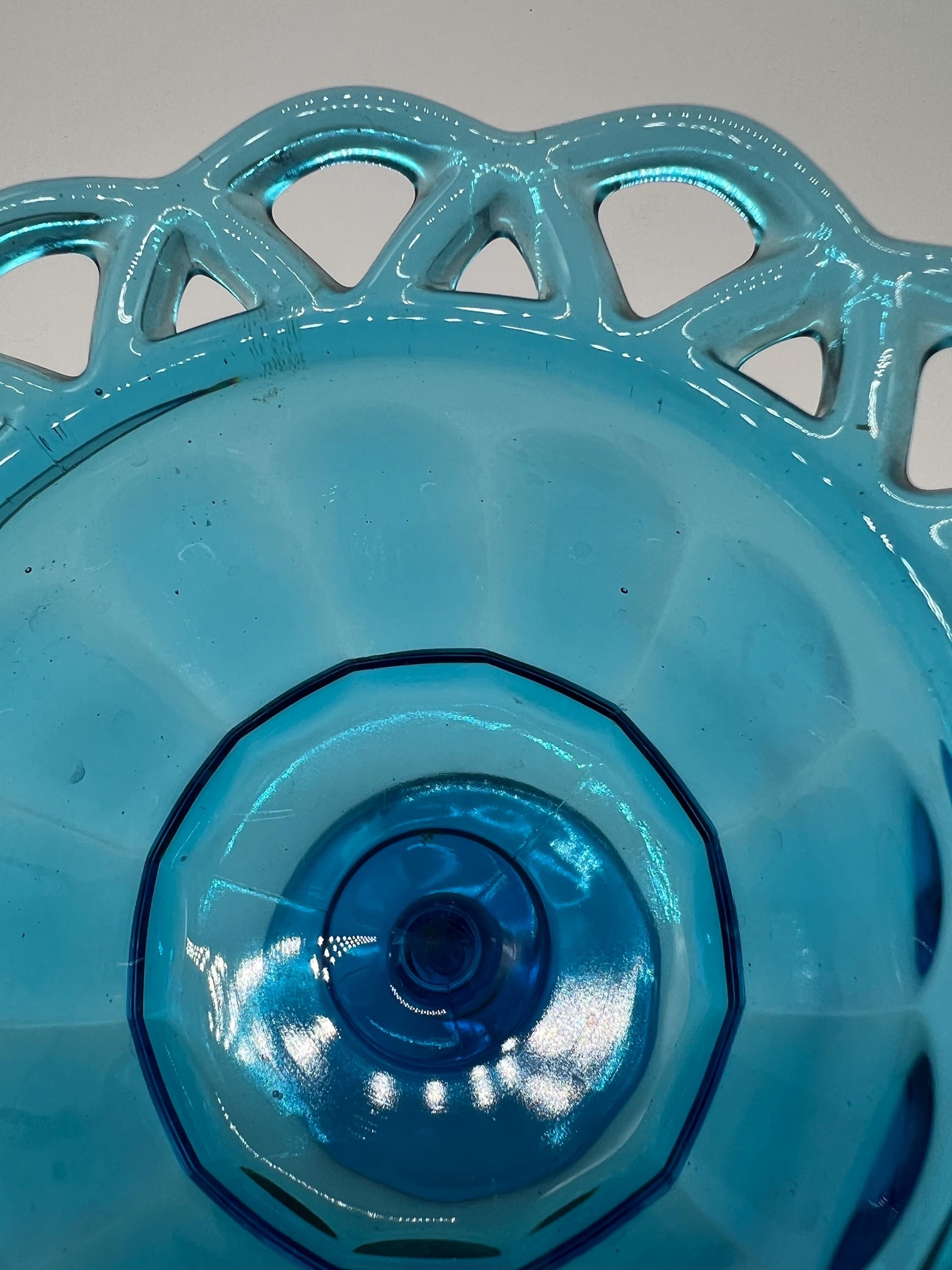 Vintage Imperial Glass Blue Laced Edge Covered Candy Dish 1950s - Etsy