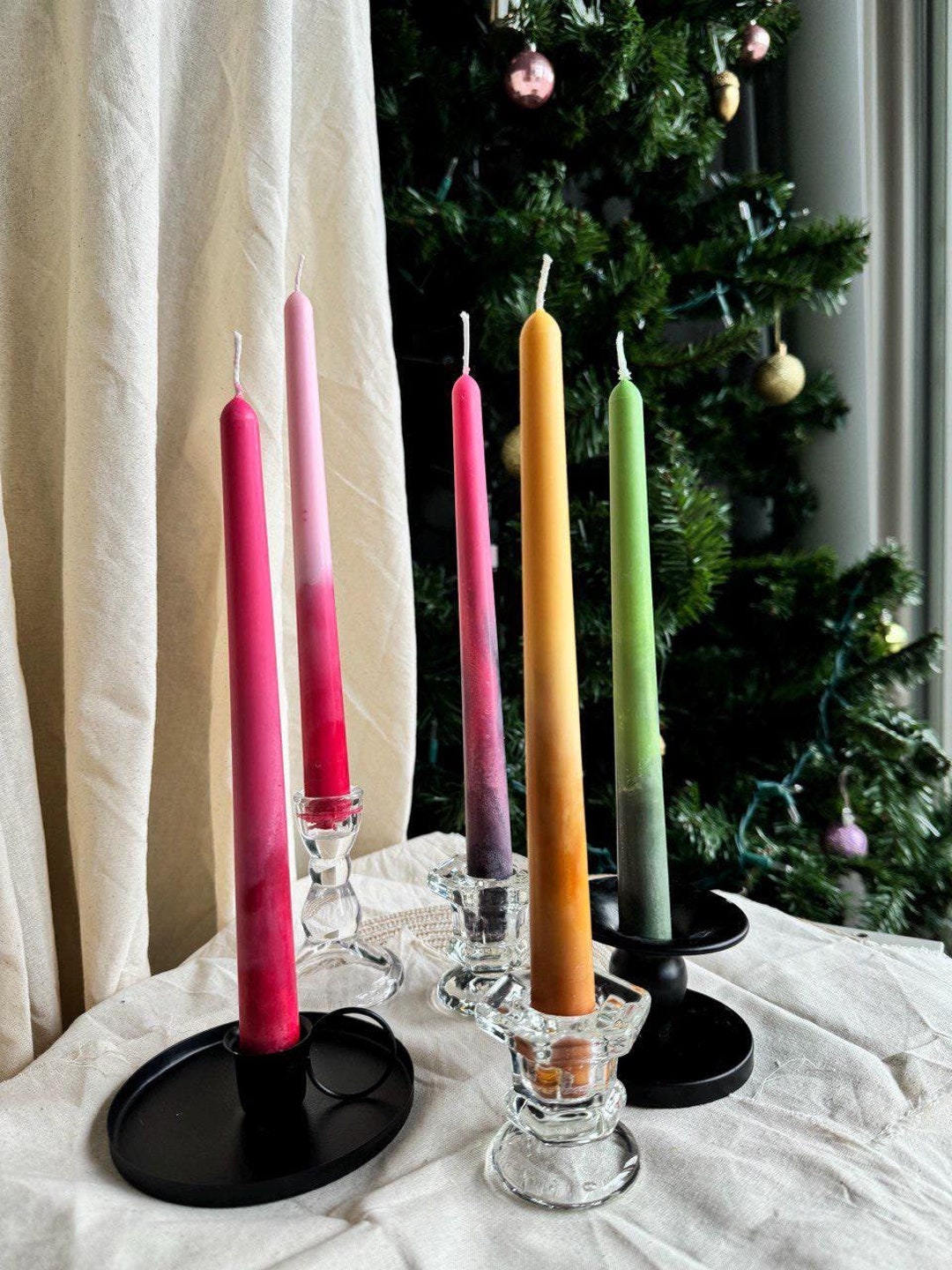 Decorative Candles / Set of 2 / Taper Candle - Etsy