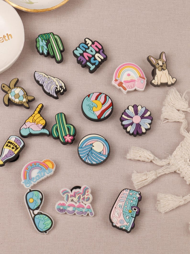 Pink Clog Charms Cute Girly Jibbitz for Shoes Turtle, Flower, and ...