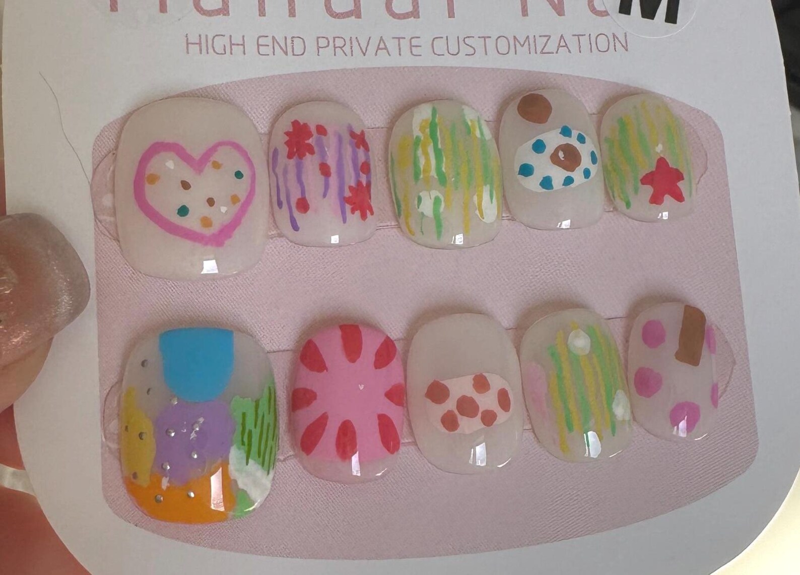 Cute Dopamine Colors Nail Tip Art Tips - Etsy