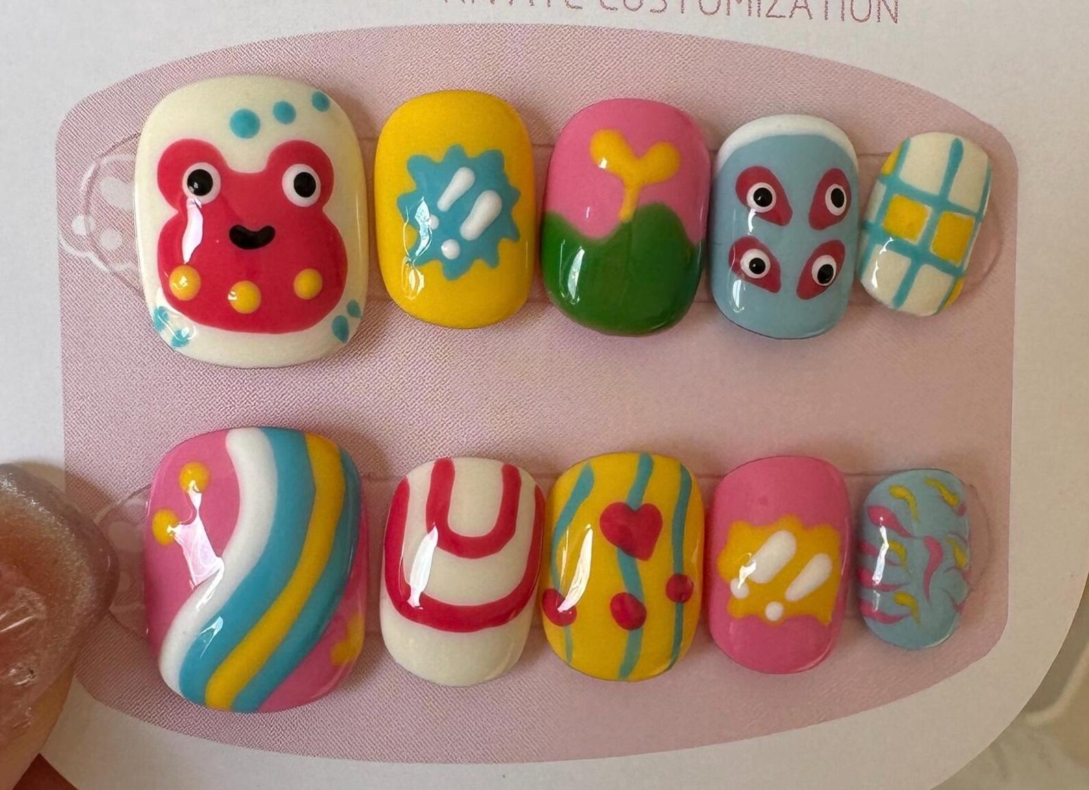 Cute Dopamine Colors Nail Tip Art Tips - Etsy