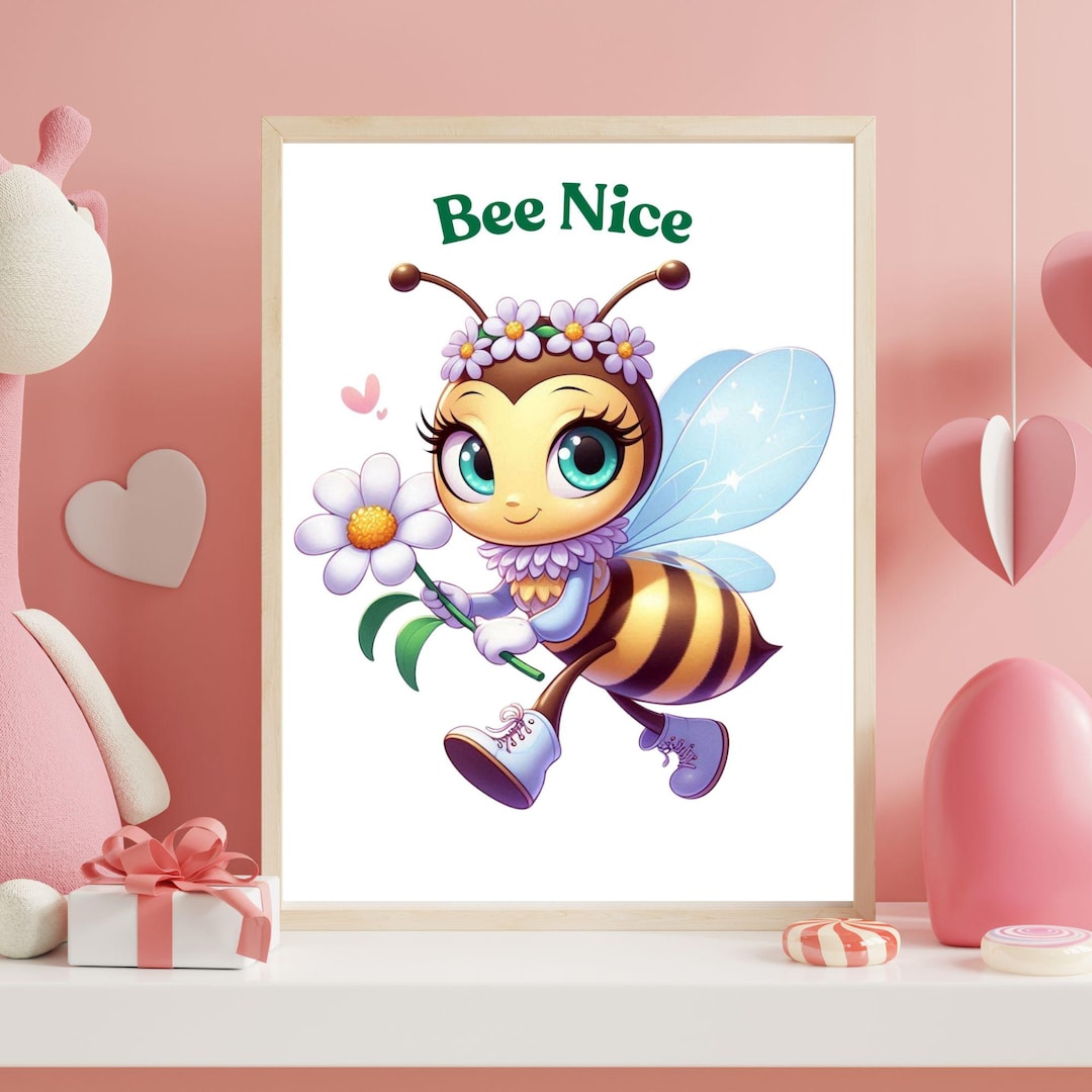 Busy Bee Cute & Cheerful Wall Art for Kids - Etsy