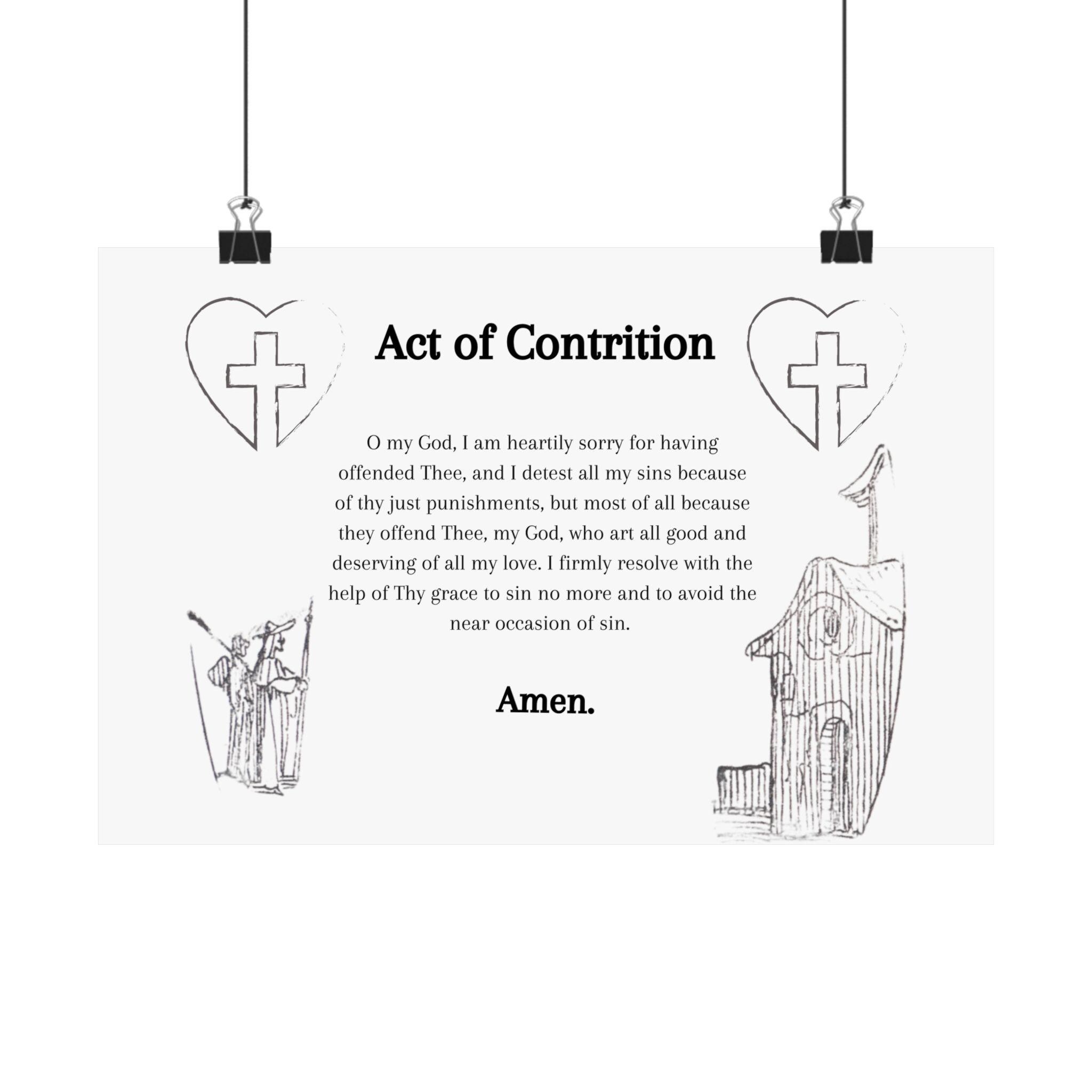 Act of Contrition Matte Horizontal Poster - Etsy