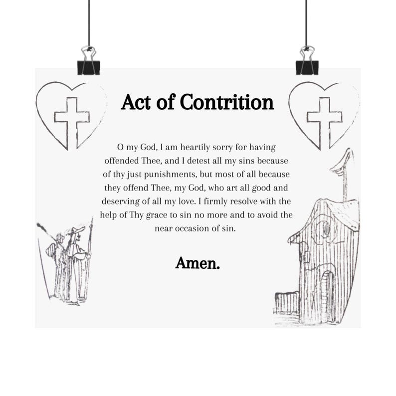 Act of Contrition Matte Horizontal Poster - Etsy