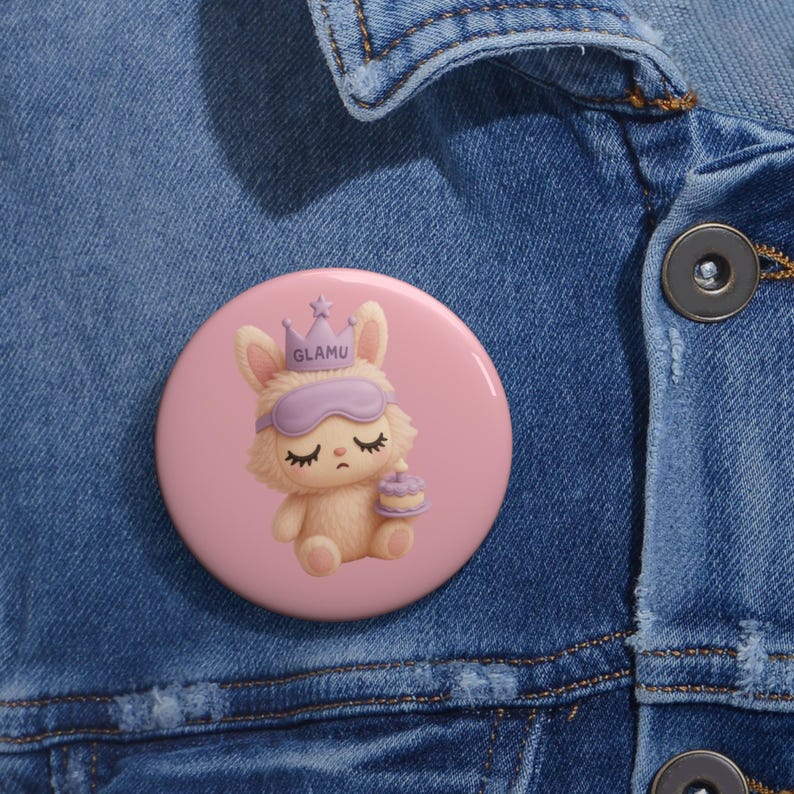 Glamu Plushie Pin – Cute Baddie Birthday Cake Button, Kawaii Doll ...