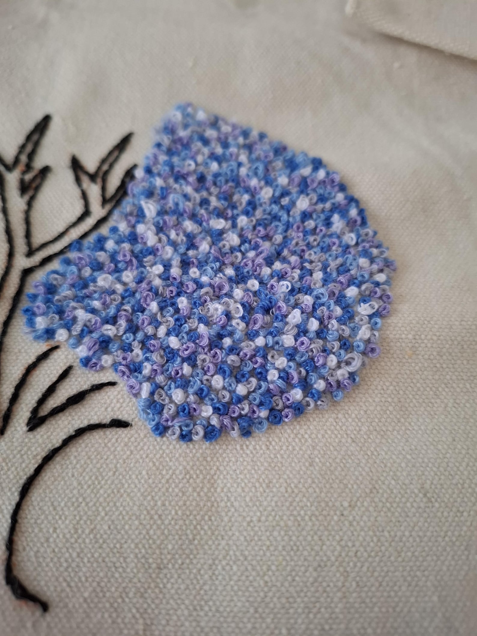 Authentic Custom Handmade Embroidered Blue Tree Totebag - Etsy