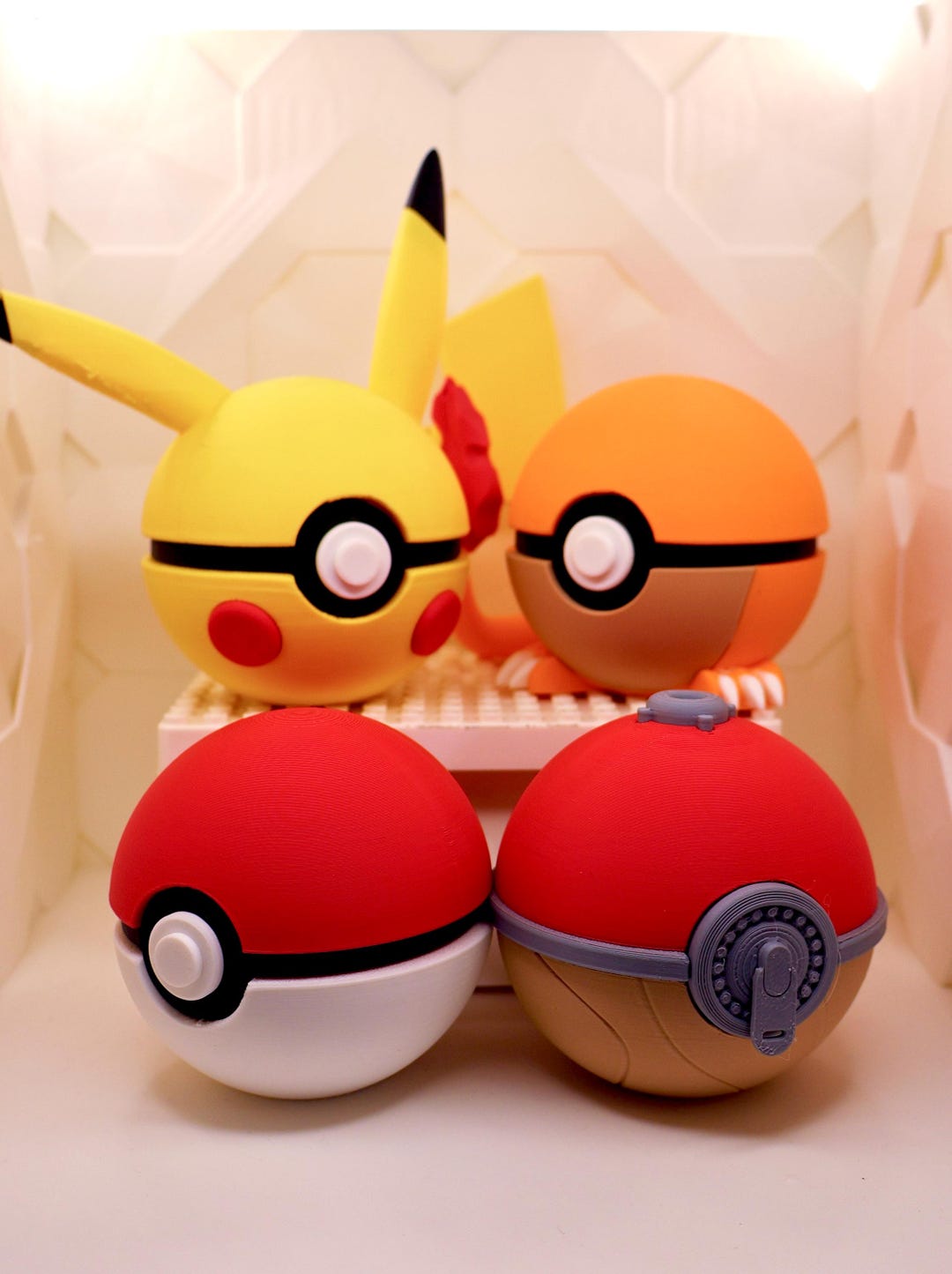 Monster Ball Inspired 3D Printed Toy, Geek Decor, Kanto Starter ...
