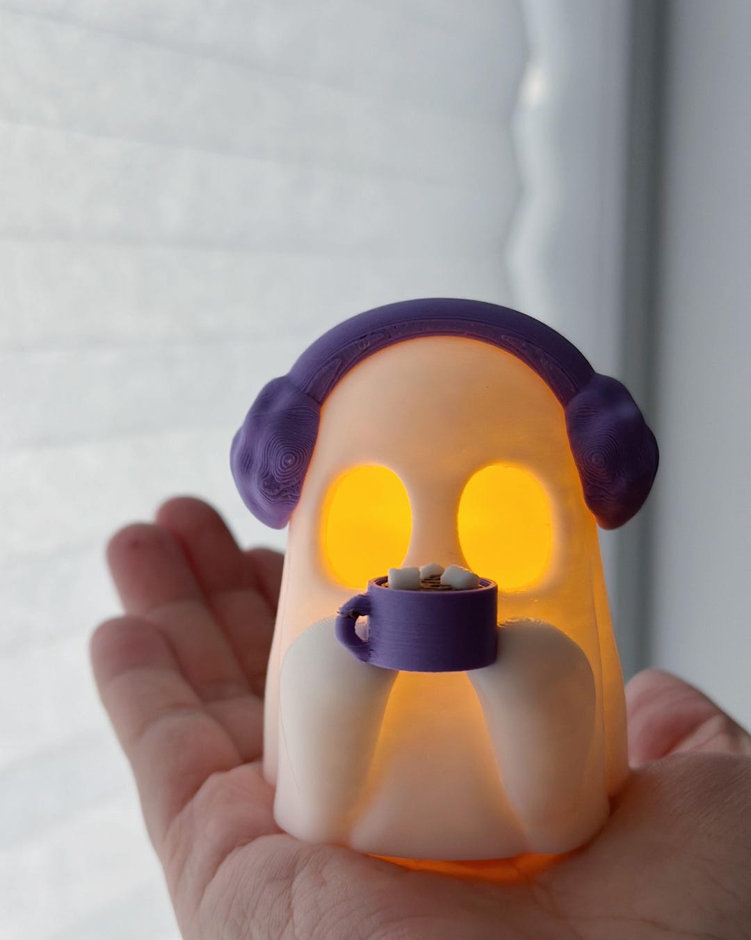 Cozy Ghost Desk Decor, LED Glowing Ghost, Cute Ghost Decor, 3D Printed ...