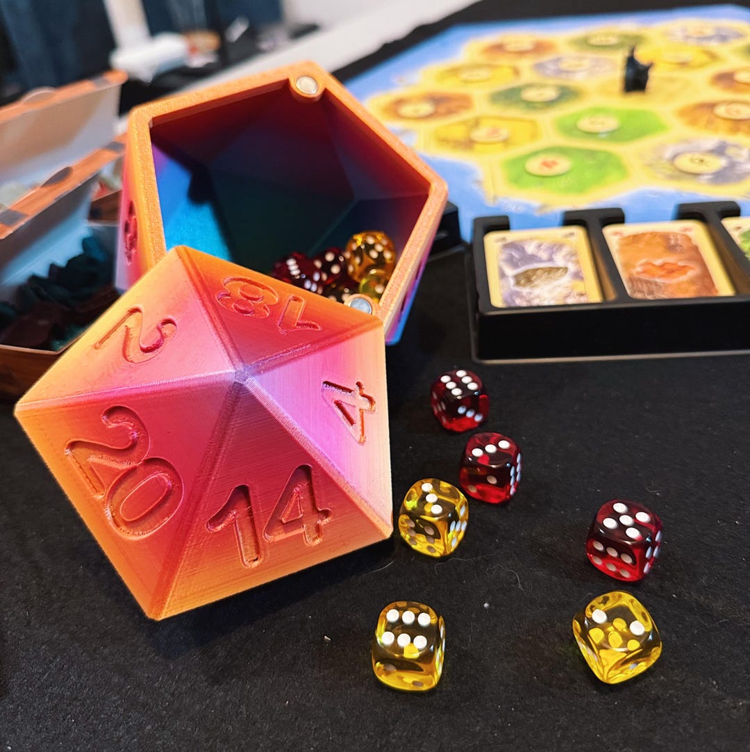 D20 Dice Box, 3D Printed Dice Storage for D&D, RPG, Board Games and ...