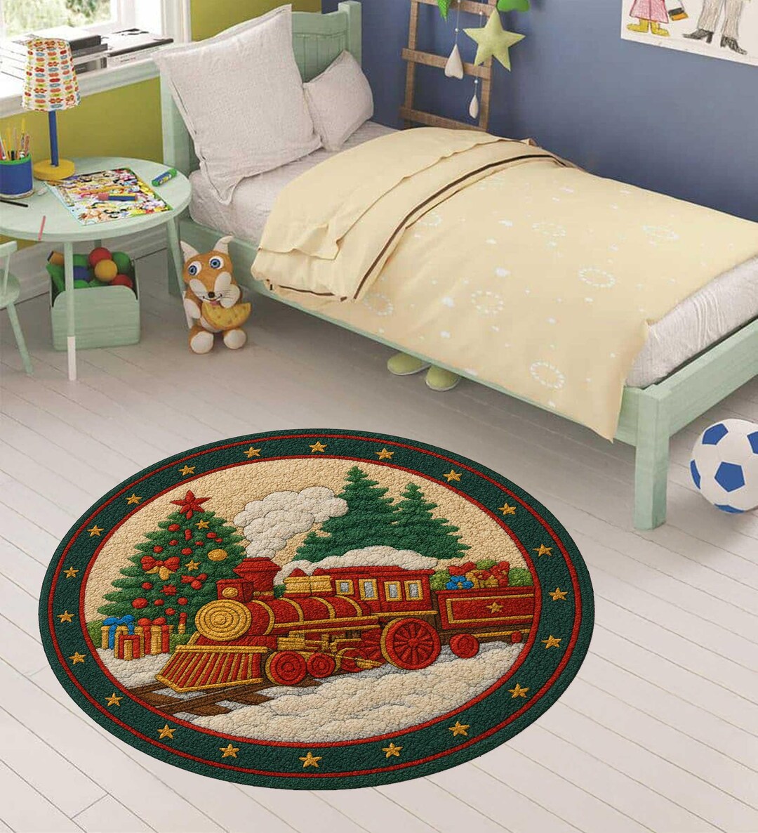 Christmas Train Rug, Grinch Rug, Christmas Shaped Rug, Xmas Gift, Kids ...