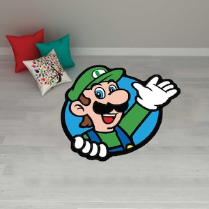 Red Mushroom Rug, Toad Rug, Retro Game Area Rug, Gaming Room Decor, M ...