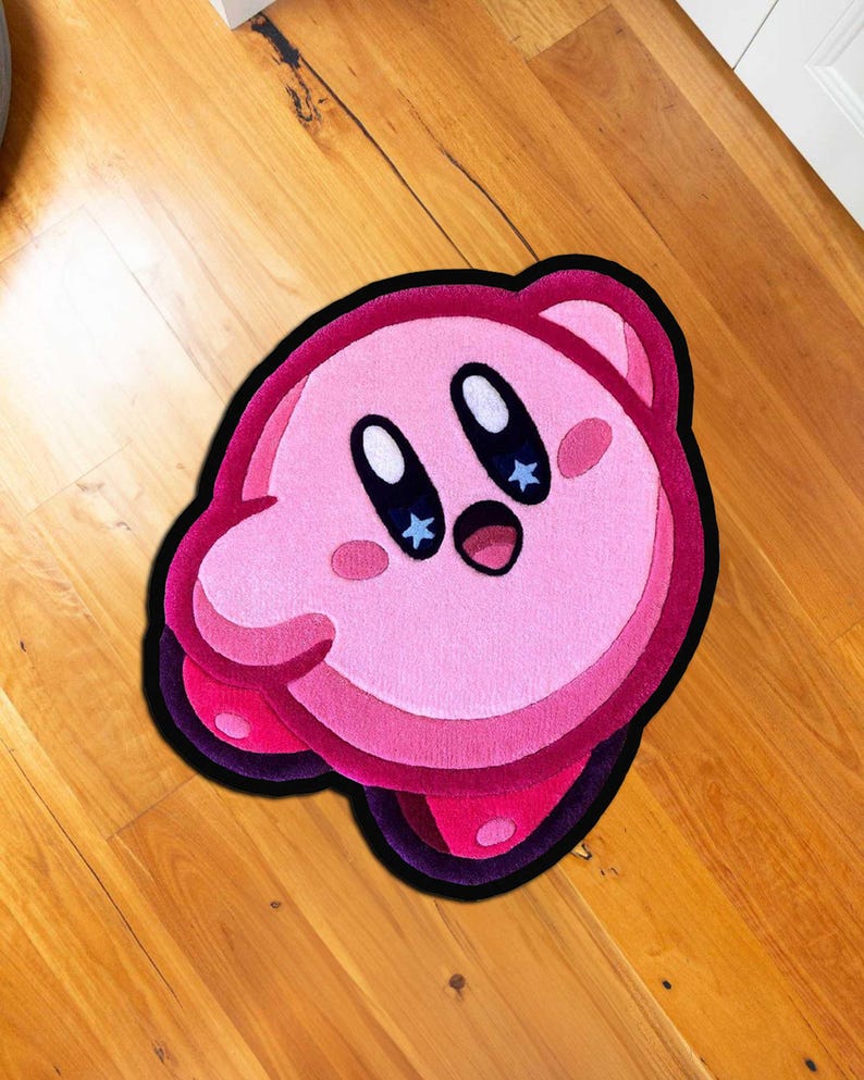 Kirby Rug,kirby Rug,girl Room Decor,pink Room Decor,cute Kirby Rug,kids ...