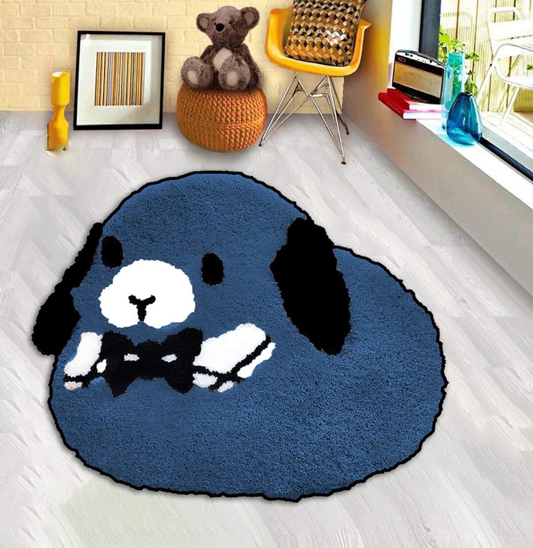 Blue Rabbit Rug, Red Rabbit Rug, Sleeping Rabbit, White Bunny Rug ...