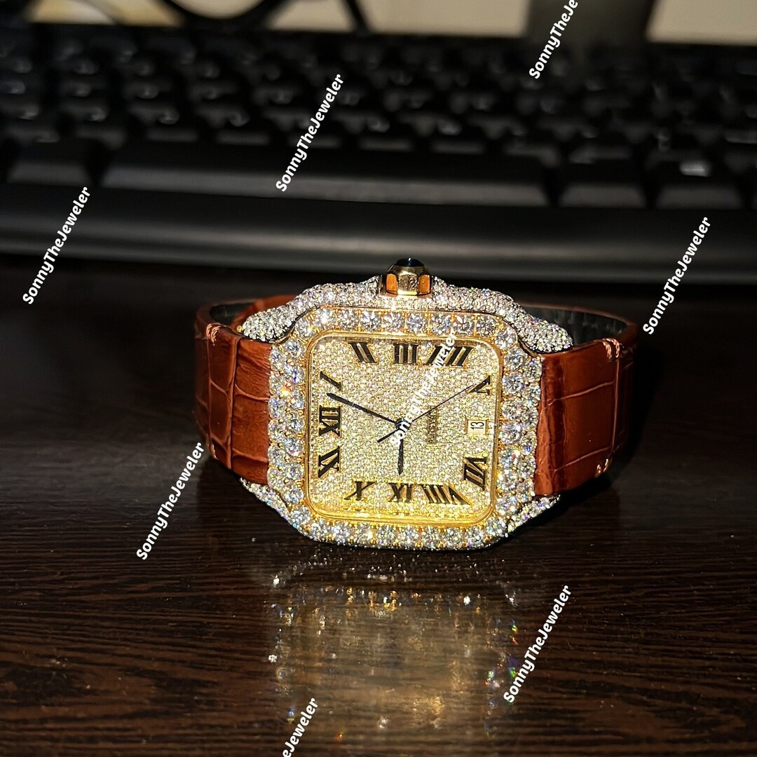 Moissanite Diamond Watch Iced Out Watches, Luxury Automatic VVV ...
