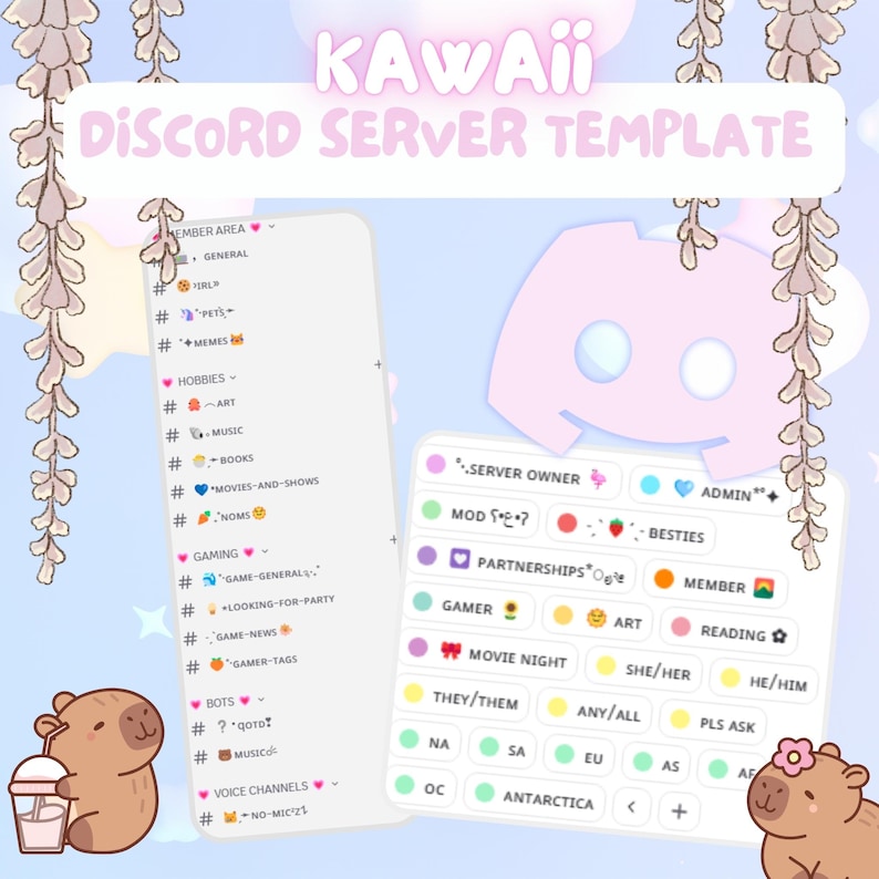 Kawaii Aesthetic Discord Server Template!
