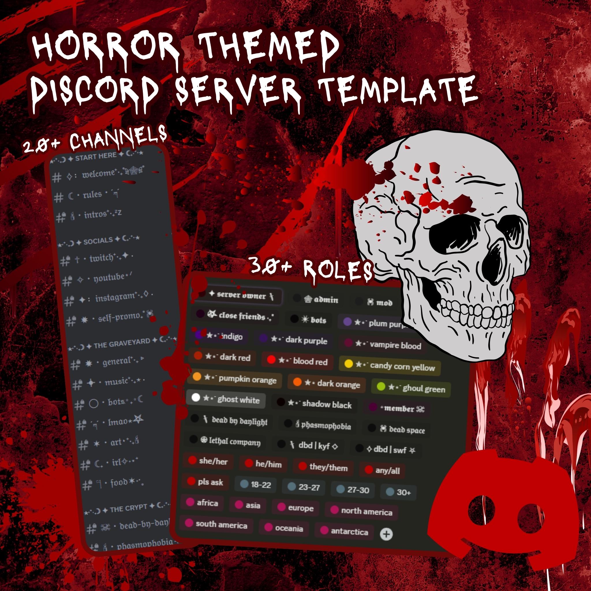 Horror Themed Discord Server Template | Gaming, Dbd, Horror, Aesthetic ...