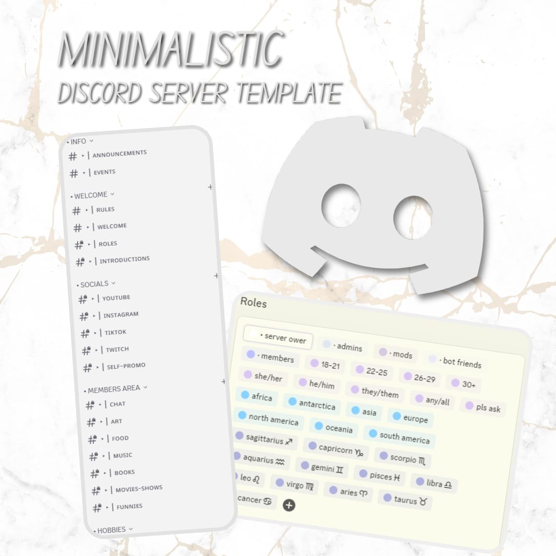 Minimalistic Aesthetic Discord Server Template!