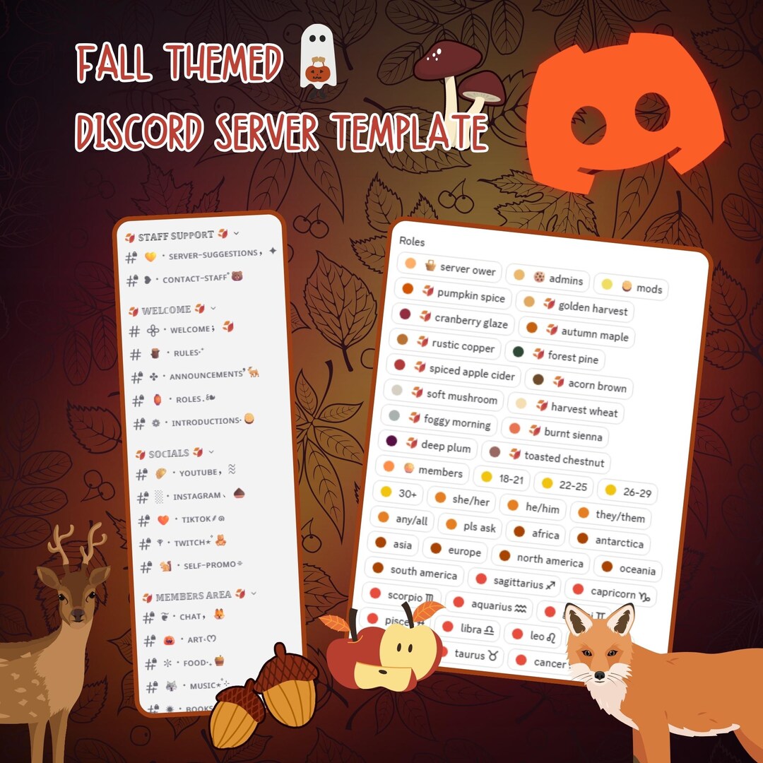 Fall Theme Discord Server Template | Light, Aesthetic, Cute, Fall ...
