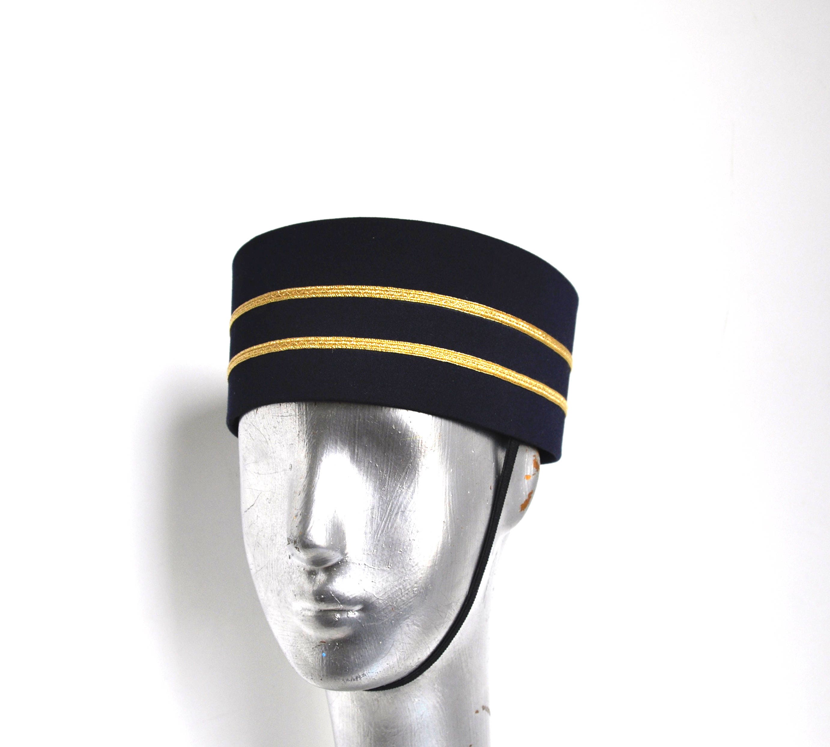 Bellhop Usher Hat in Black or Navy with Gold or Silver | Etsy