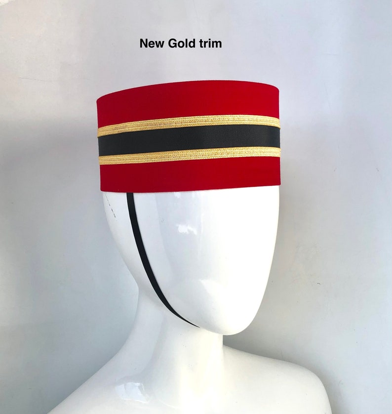 Red Bellhop Usher Hat With Gold Trim- Dark Red/ Burgundy / Wine Custom ...