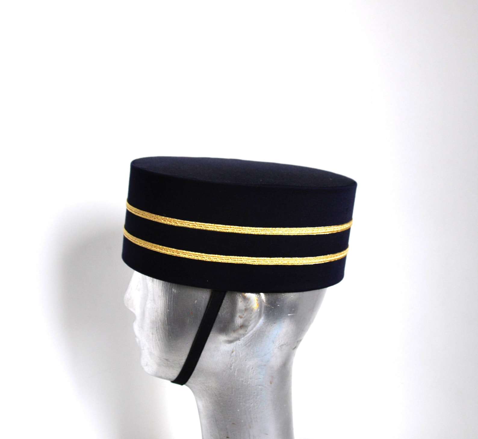 Bellhop Usher Hat in Black or Navy with Gold or Silver | Etsy