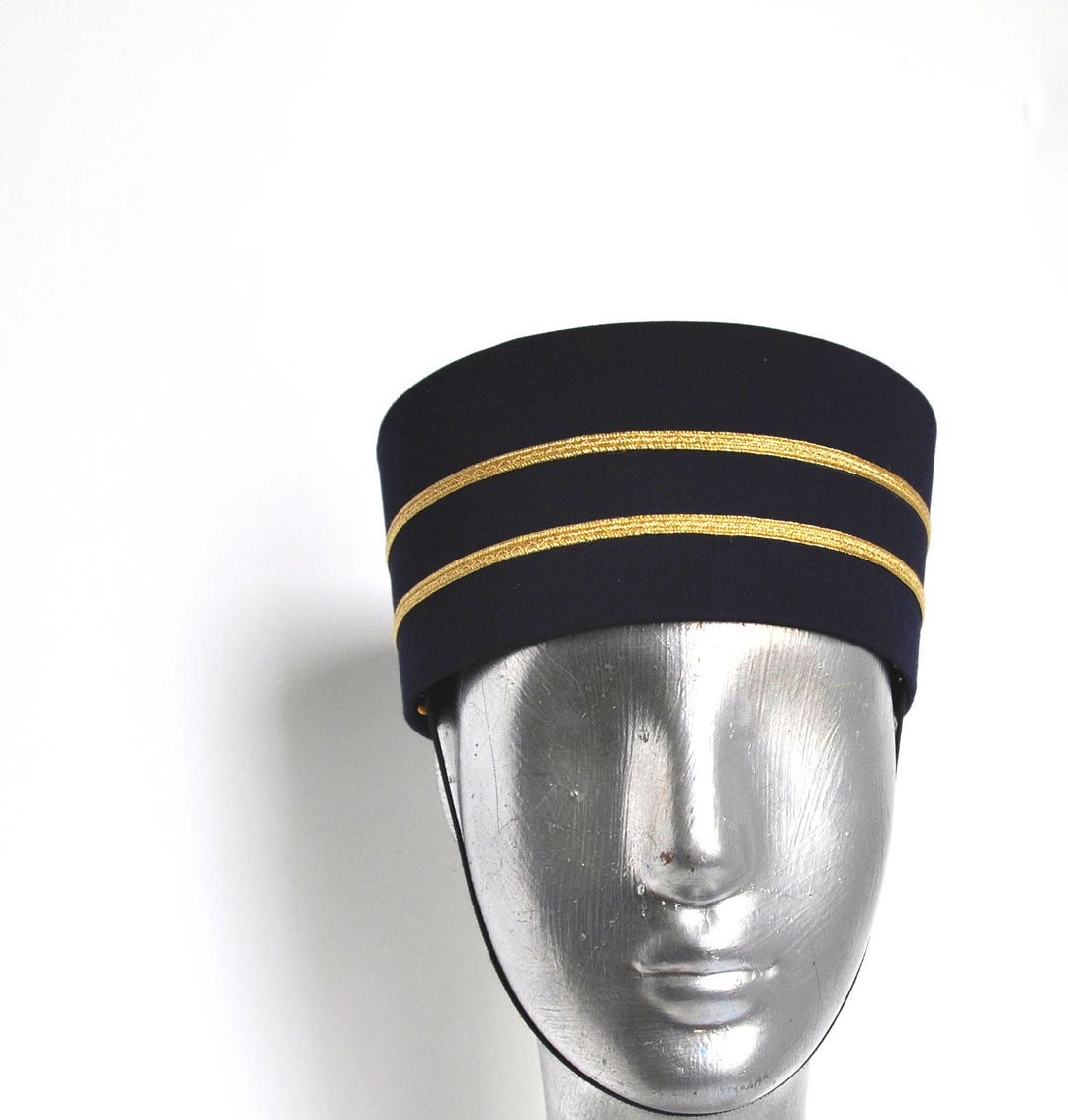 Bellhop - Usher Hat - in Black or Navy With Gold or Silver- Fits Head ...