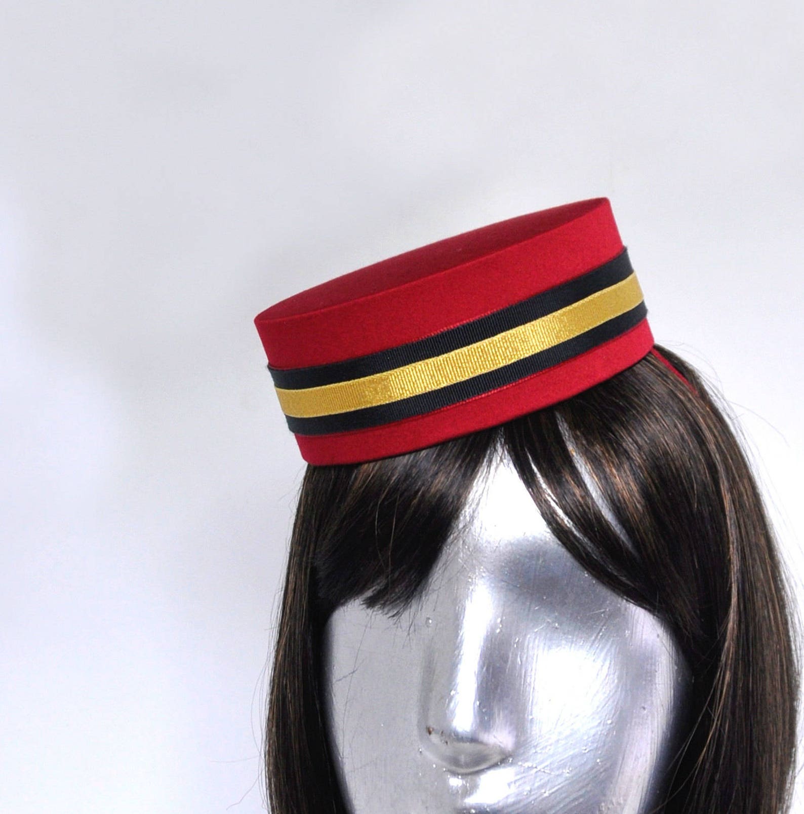 Red Pillbox Hat –cigarette Girl, Bellhop Costume - Etsy
