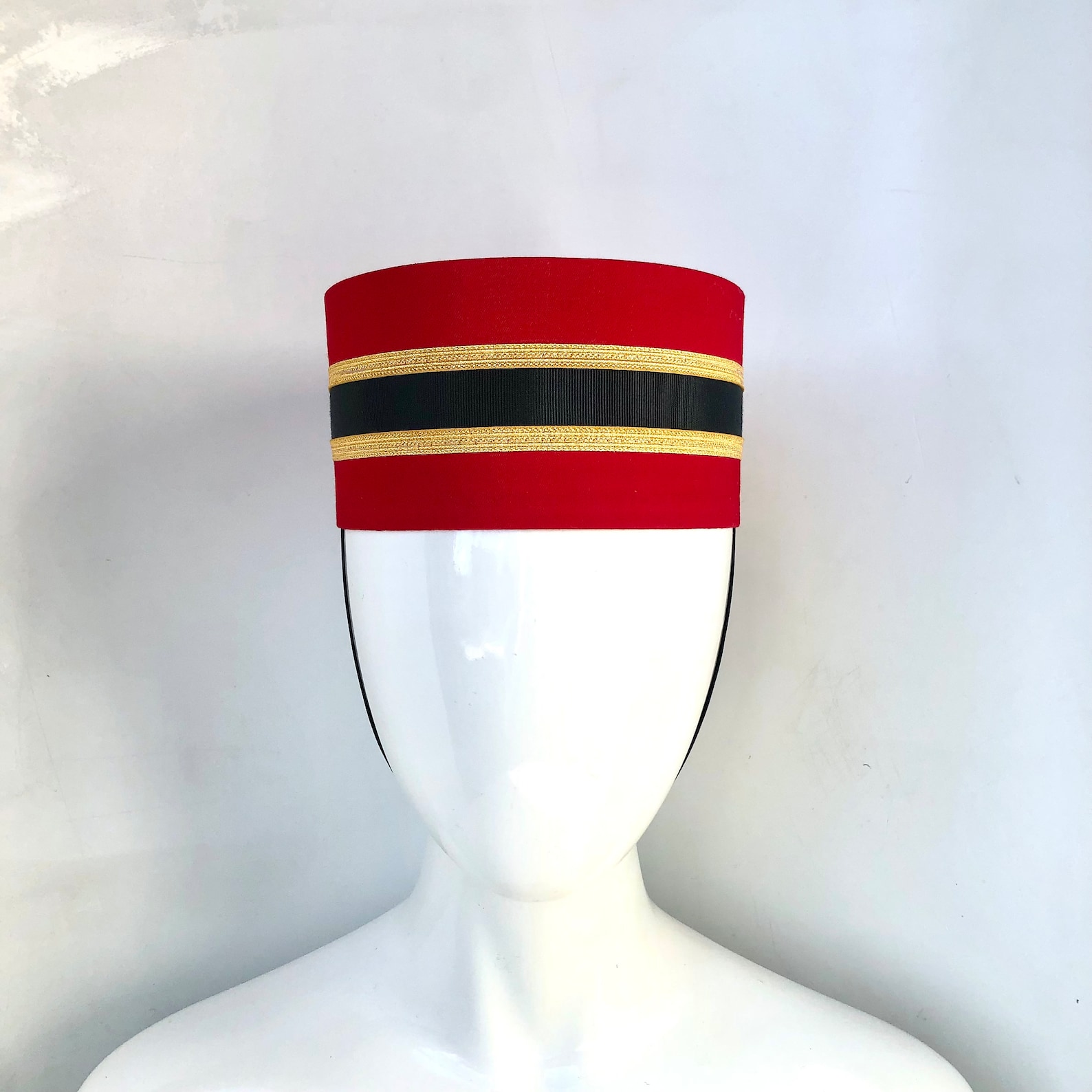 Red Bellhop Usher Hat With Gold Trim- Dark Red/ Burgundy / Wine Custom ...
