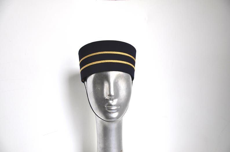 Bellhop Usher Hat in Black or Navy With Gold or Silver | Etsy
