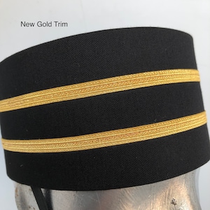Bellhop - Usher Hat - in Black or Navy With Gold or Silver- Fits Head ...