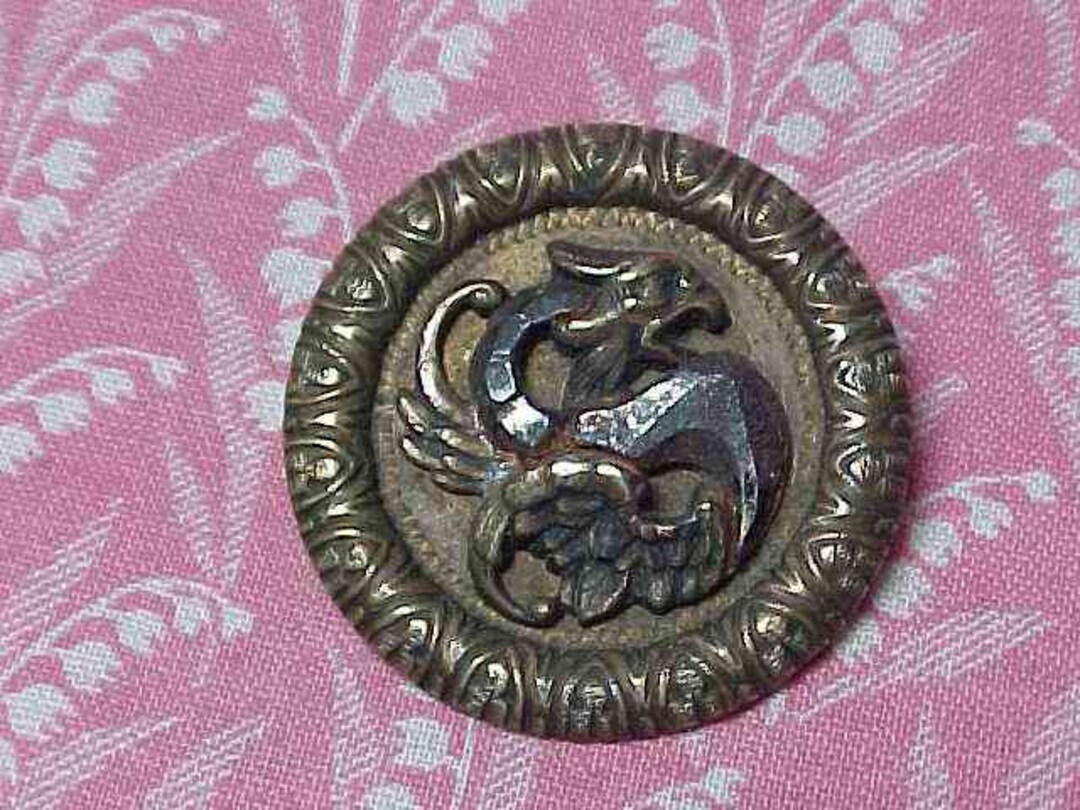 Vintage Dragon Mythological Metal Picture Button 1 1/4 Diameter - Etsy