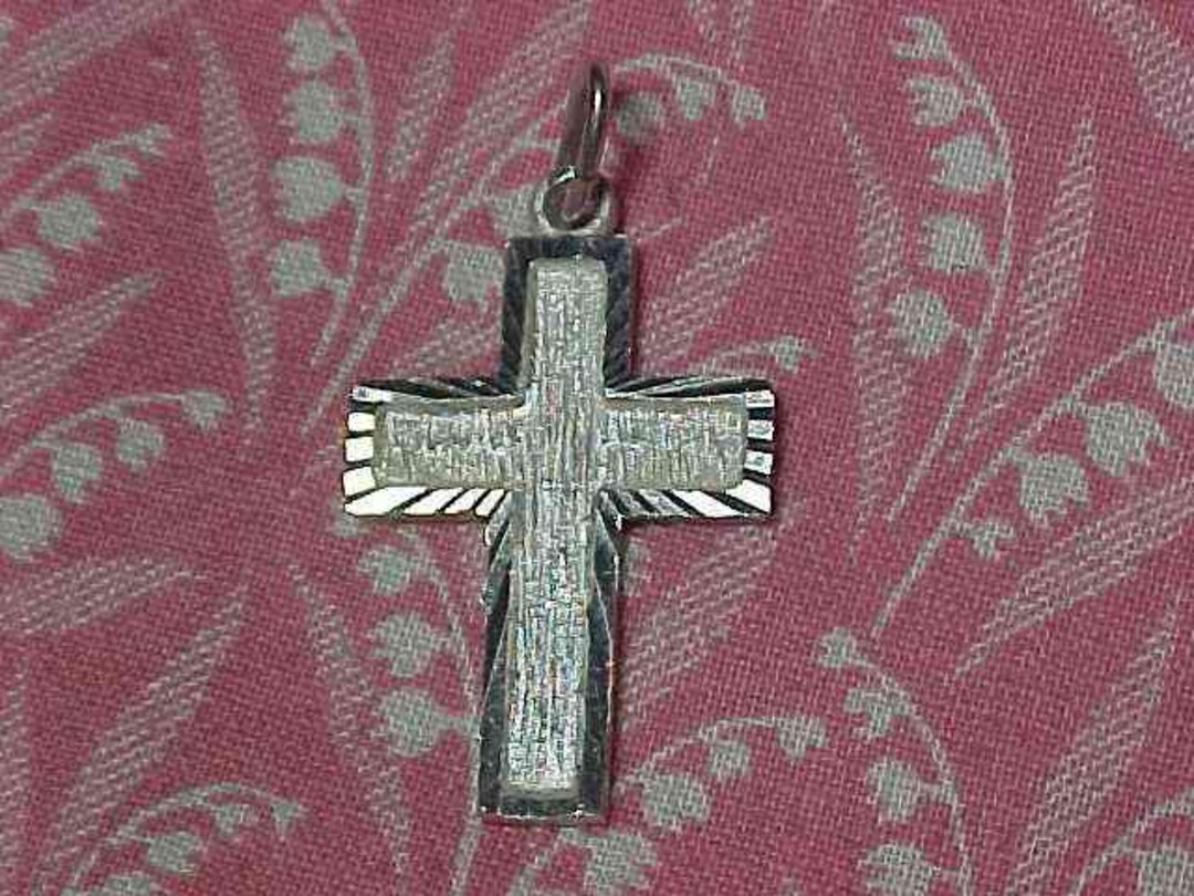 Vintage 925 Sterling Textured Cross Religious Pendant - Etsy