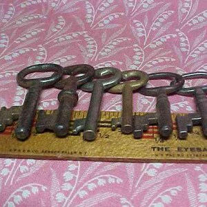 6 Vintage Small Solid Barrel Lock Keys One Brass - Etsy