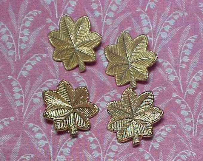 4 Vintage US Army Major Gold Tone Oak Leaf Military Brooch Pins Meyer ...
