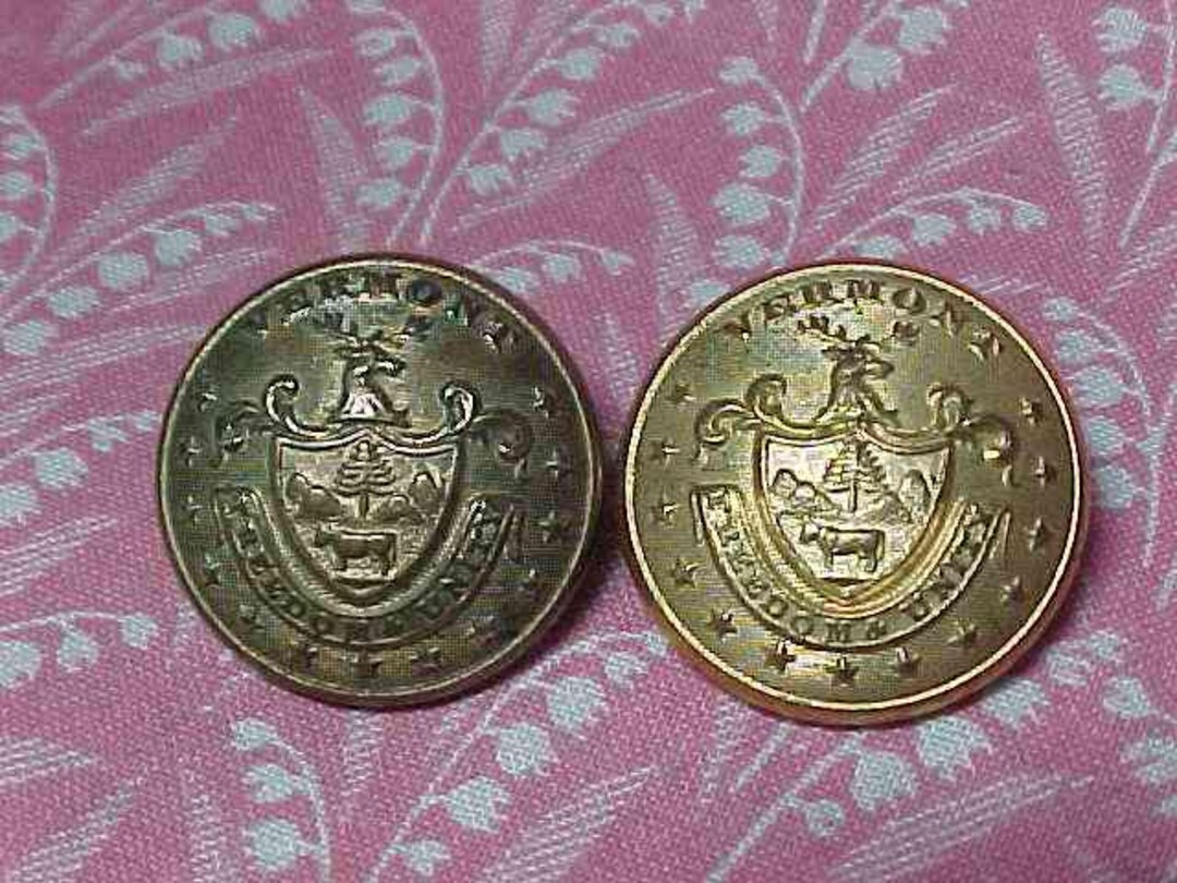 2 Vintage Vermont State Seal Scoville Waterbury Coat Buttons - Etsy