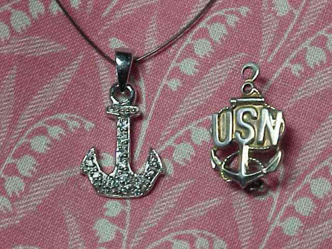 Vintage 925 Sterling U S Navy Anchor Pin and Pendant - Etsy